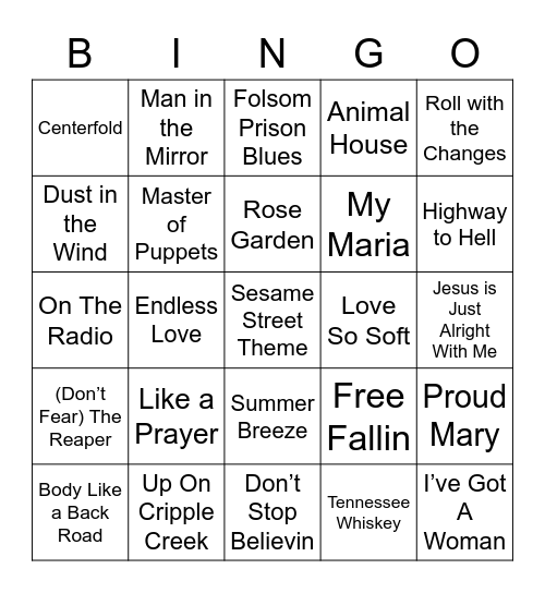 Music Bingo 9 Bingo Card
