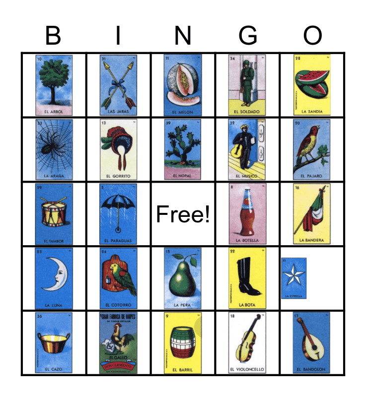 Loteria Bingo Card