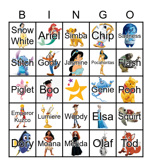 DISNEY Bingo Card