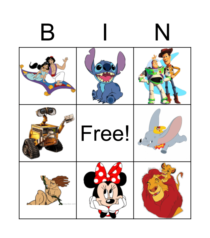 DISNEY Bingo Card
