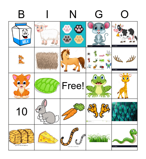 Les animaux Bingo Card