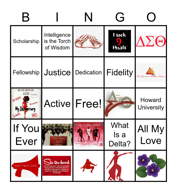 SPBCAC Delta Sigma Theta Bingo Card