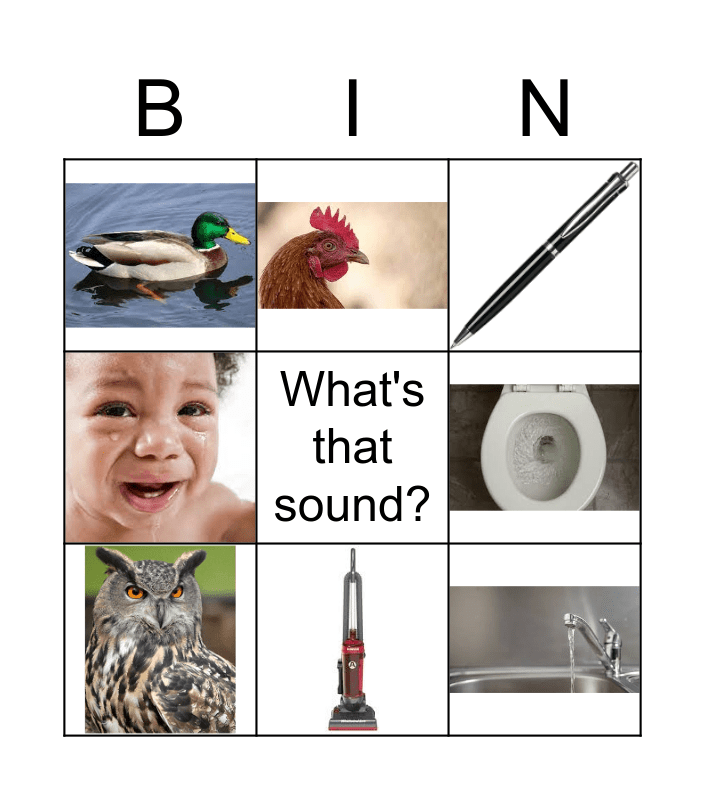 Sound bingo Card