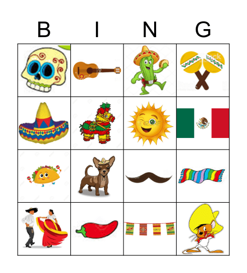 Mexico Bingo Card