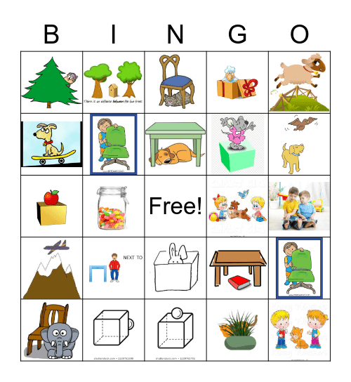 PREPOSITIONS! Bingo Card