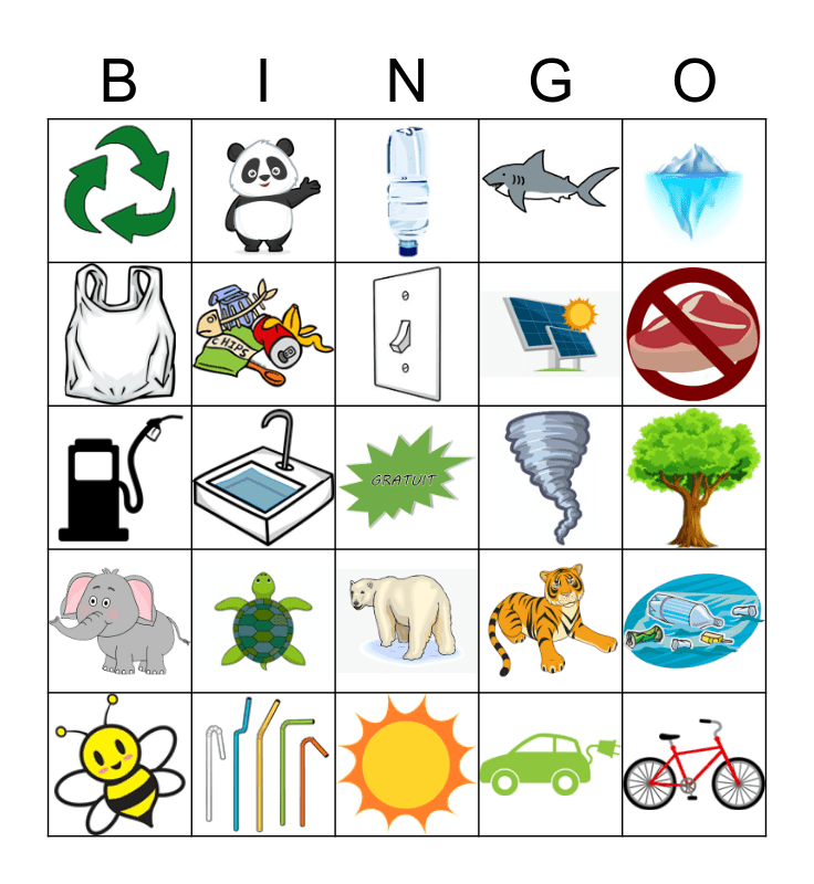Bingo pour l'environnement Bingo Card