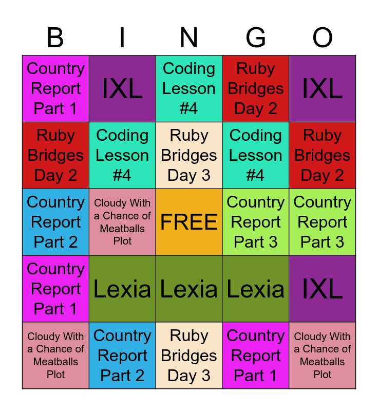 4th Quarter Bingo Card