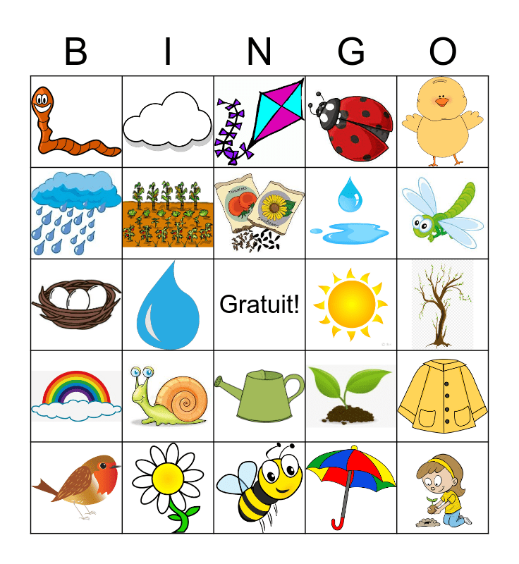 Le Printemps Bingo Card