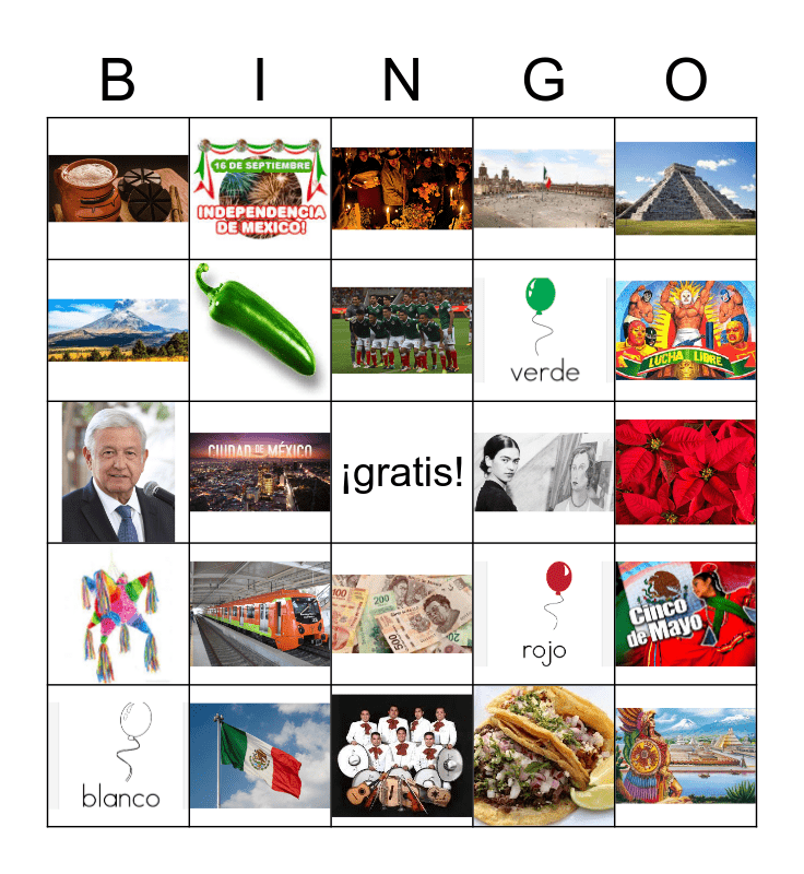 ¡Viva México! Bingo Card