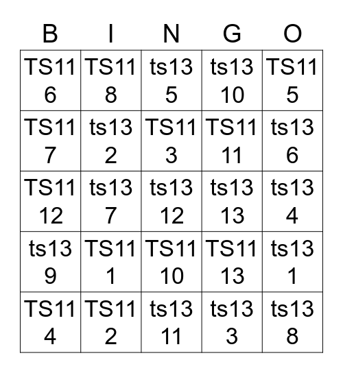 STAAR REVIEW BINGO Card