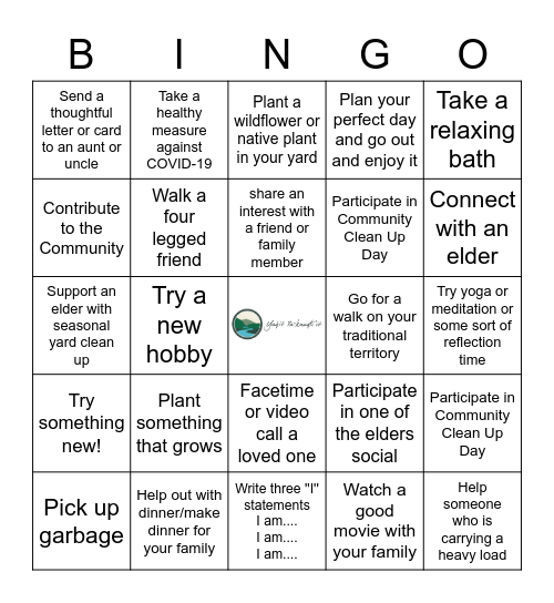 Yaq̓it ʔa·knuqⱡi’it May Good Deed Bingo Card