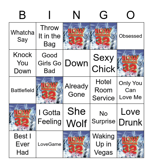 Now 32 Bingo Card