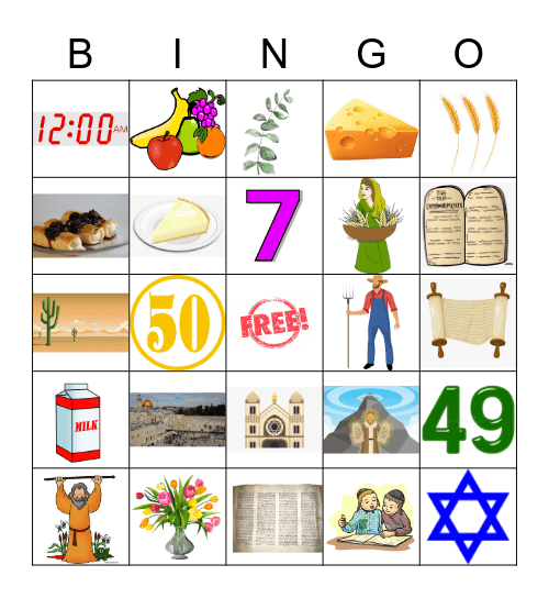 Shavuot Bingo Card