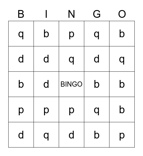 Bingo percepção visual Bingo Card