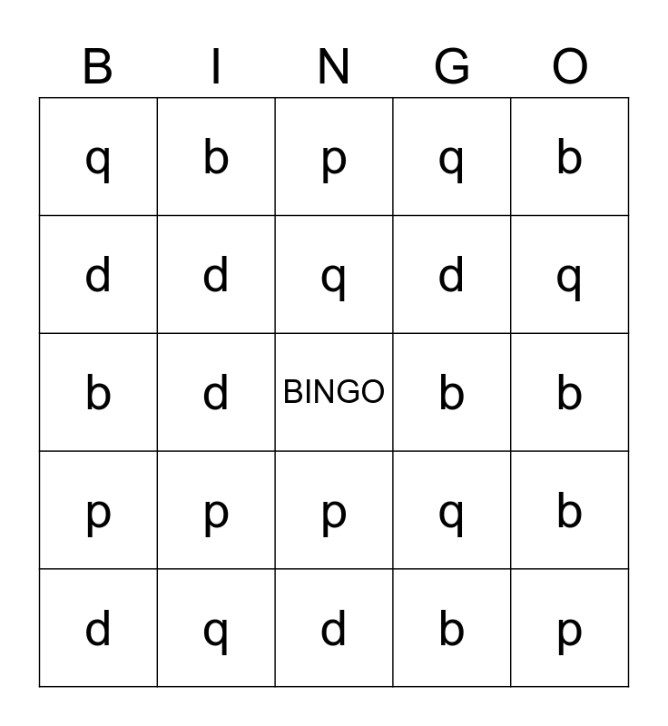Bingo percepção visual Bingo Card