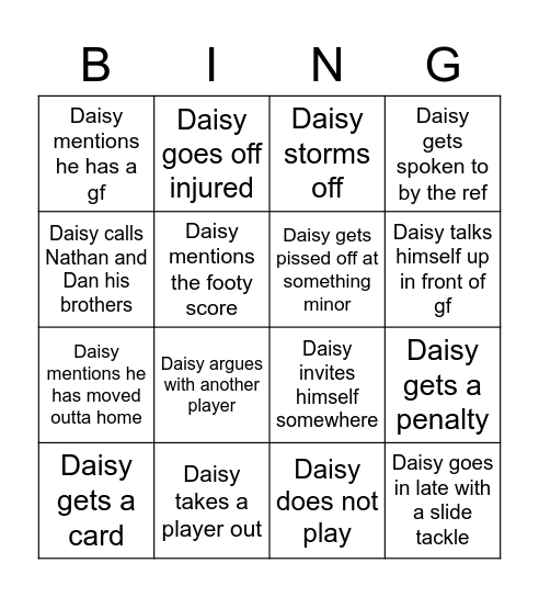 drinking bingo Card