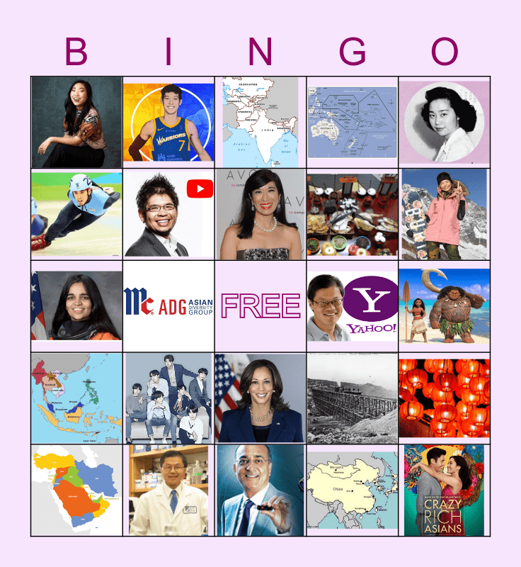ADG & McYP AAPI Heritage Month Bingo Card