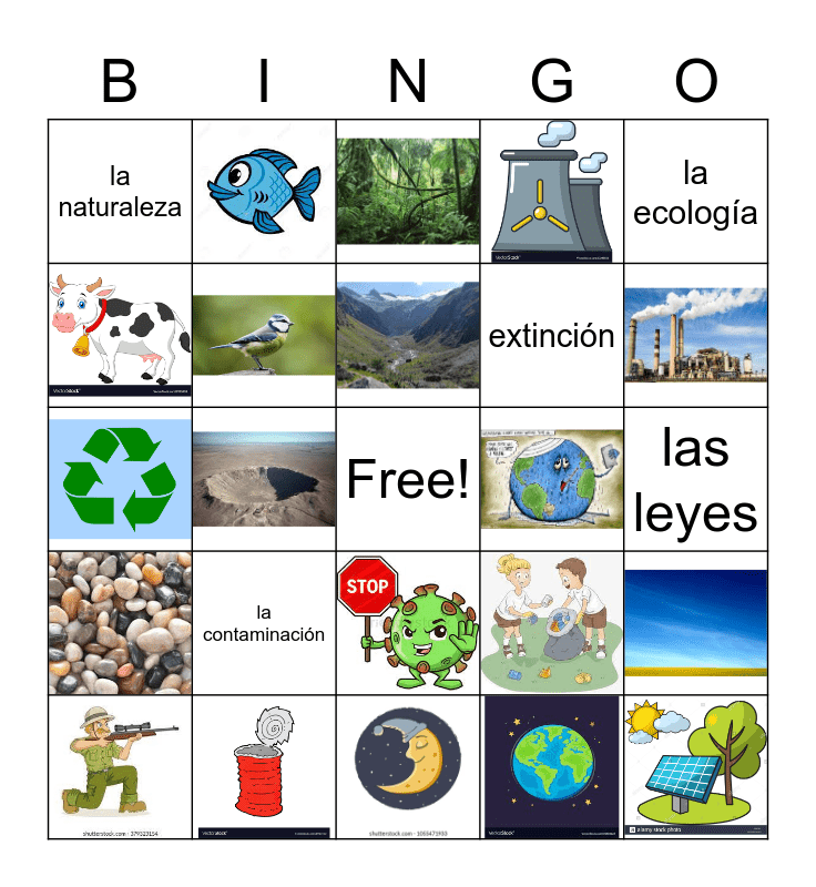 La Naturaleza Bingo Card