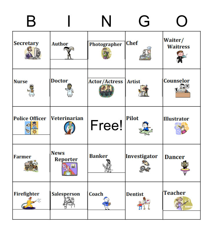 Career Bingo Card