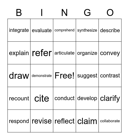 Test Prep Bingo Card