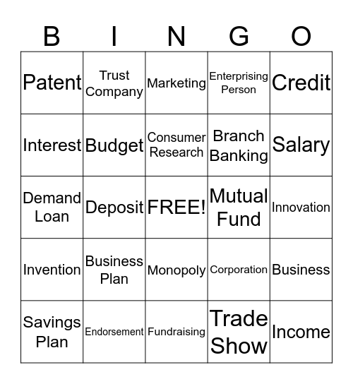 Business Bingo Card