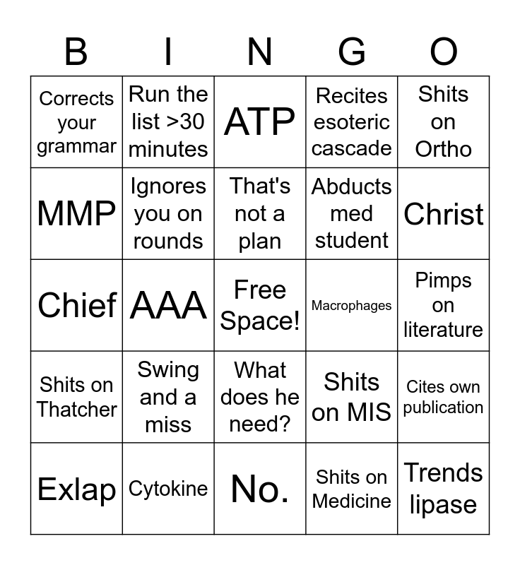 Heffernan VA Bingo Card