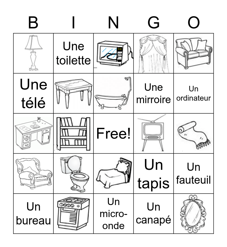 DANS LA MAISON Bingo Card