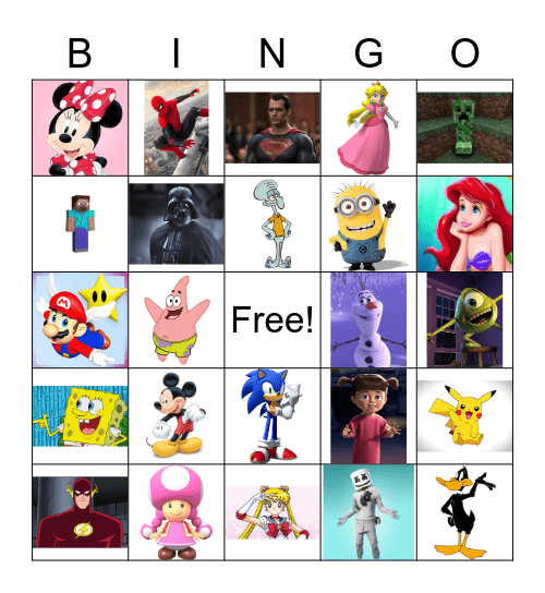 Characters Bingo Card