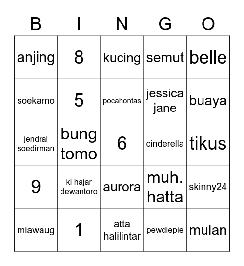 Bingo bersama Bingo Card