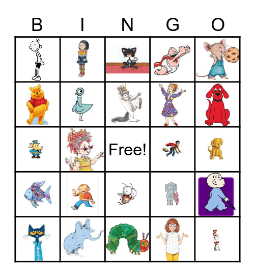 Book Character Bingo Card