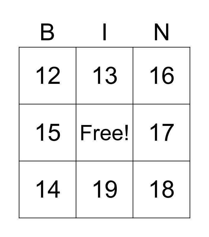 Word problem bingo Card