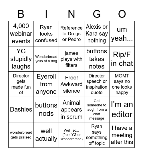 scrum bingo Card
