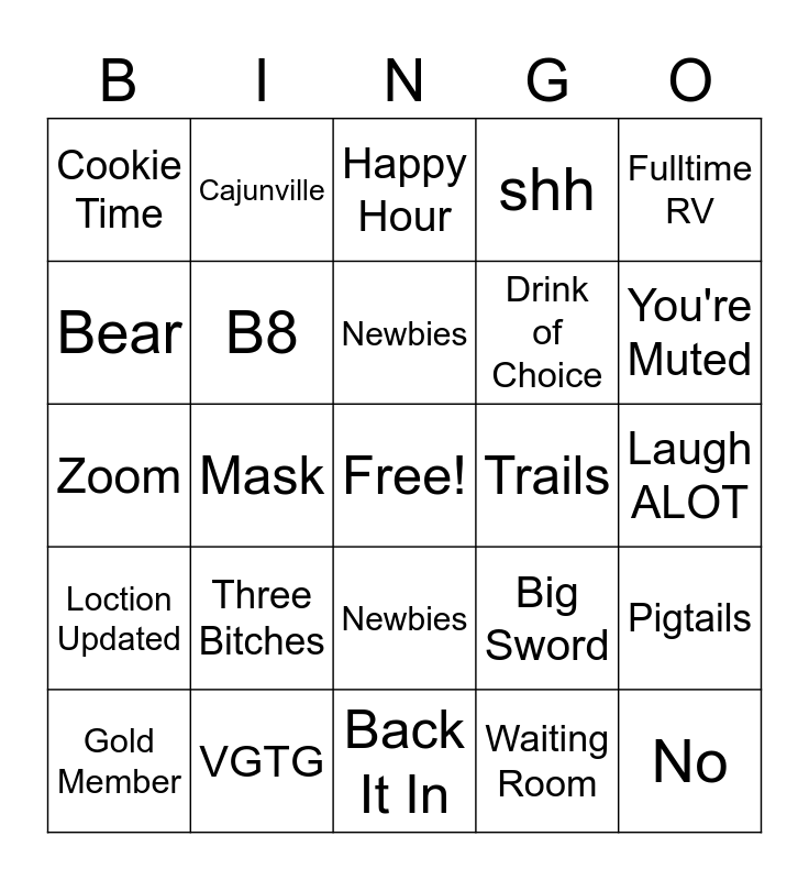 Carousel Campout Bingo Card