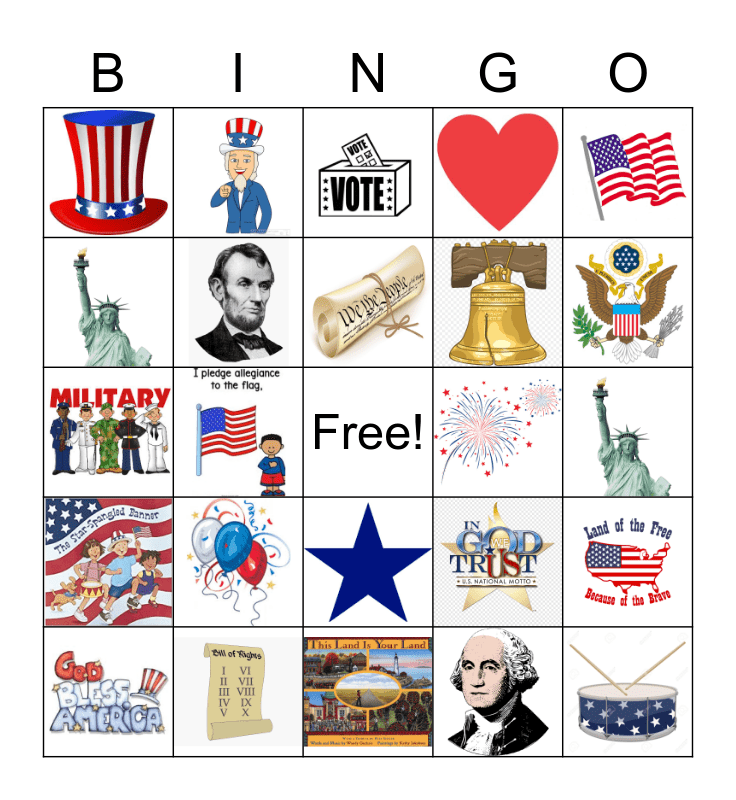 Patriotic Bingo Card