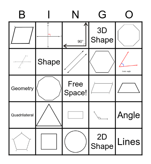 Geometry Bingo Card