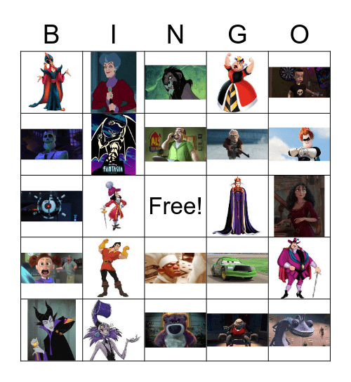 VILLAINS Bingo Card