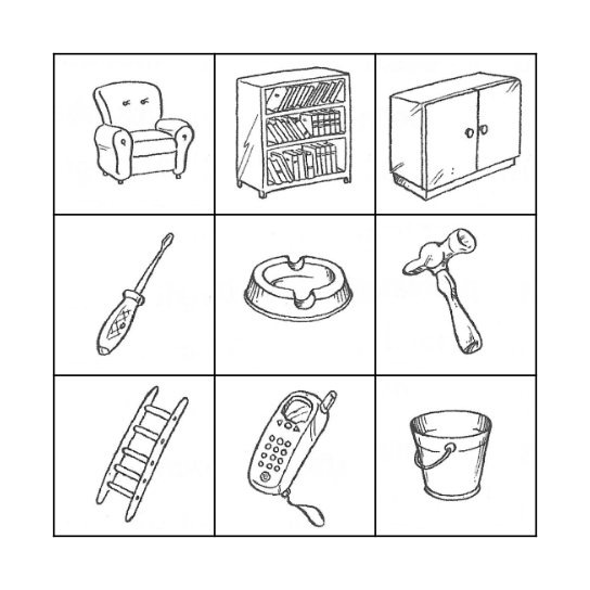 Everyday Objects Bingo Card