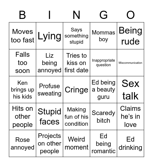 Big Ed Bingo Card