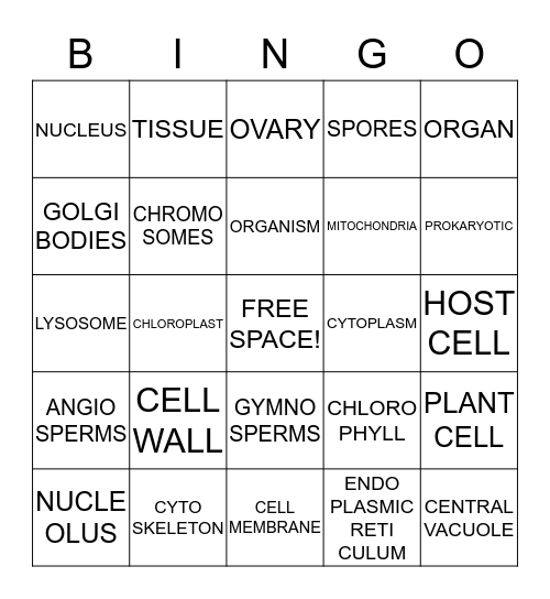 CELLS BINGO Card