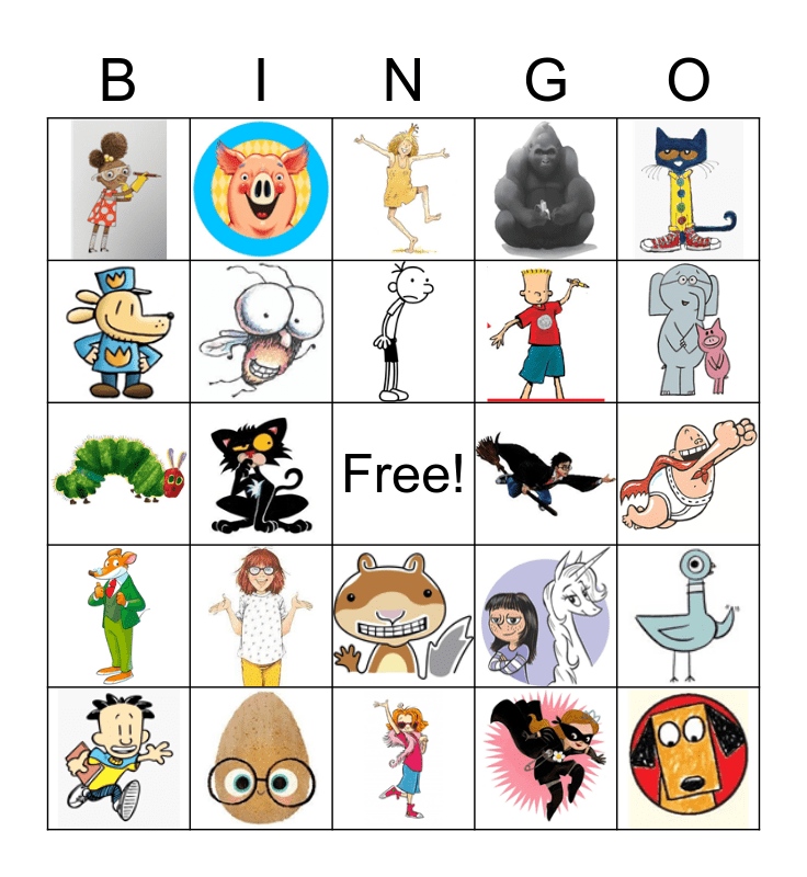 Book Character Bingo Card