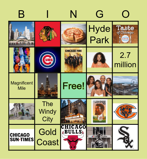 Chicago Bingo Card