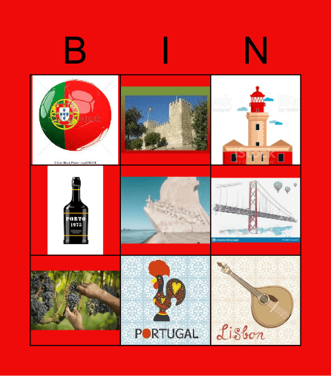 PORTUGAL Bingo Card