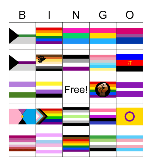 PRIDE MONTH FLAGS! Bingo Card