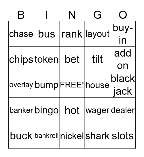 Bus Ride Bingo Card