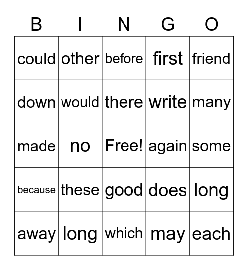 Lincoln's Bingo Card