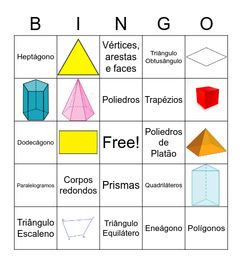 Formas Geométricas Bingo Card