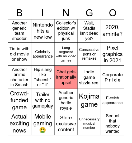 EEEEEEEE THREEEEE Bingo Card