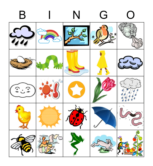 Le printemps Bingo Card