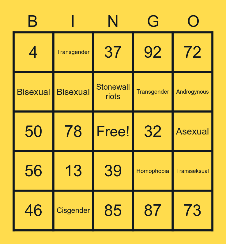 The Marley Spoon Queer Bingo Card