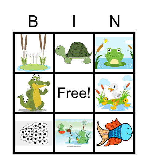 Pond Life Bingo Card